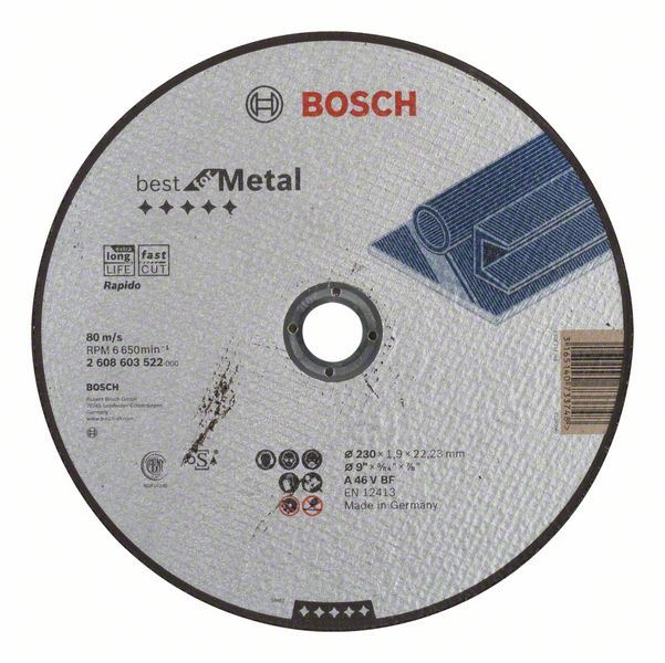 Rezna ploča ravna Best for Metal - Rapido Bosch 2608603522, A 46 V BF, 230 mm, 1,9 mm