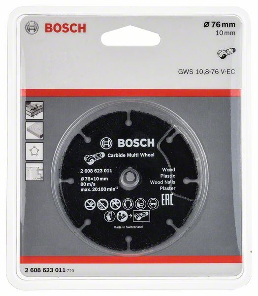 Carbide Multi Wheel rezna ploča 76 mm Bosch 2608623011, 76 mm; 1 mm; 10 mm
