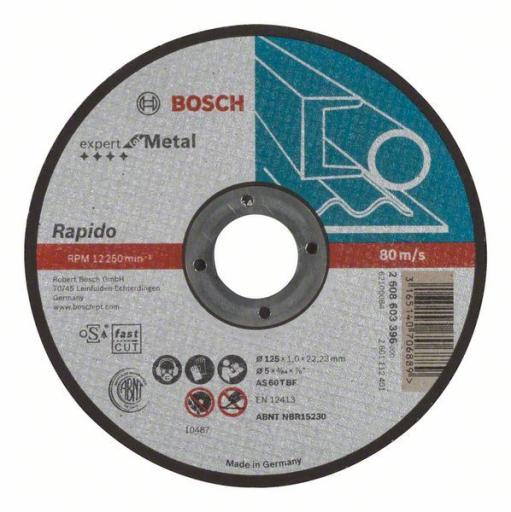 Rezna ploča ravna Expert for Metal - Rapido Bosch 2608603396, AS 60 T BF, 125 mm, 1,0 mm