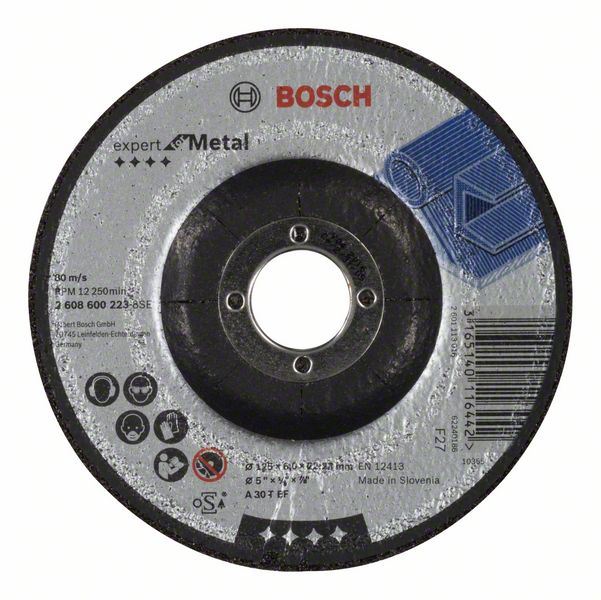 Brusna ploča ispupčena Expert for Metal Bosch 2608600223, A 30 T BF, 125 mm, 6,0 mm
