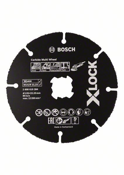 X-LOCK Carbide Multi Wheel 125 mm Bosch 2608619284, 125 mm; 1 mm; 22,23 mm