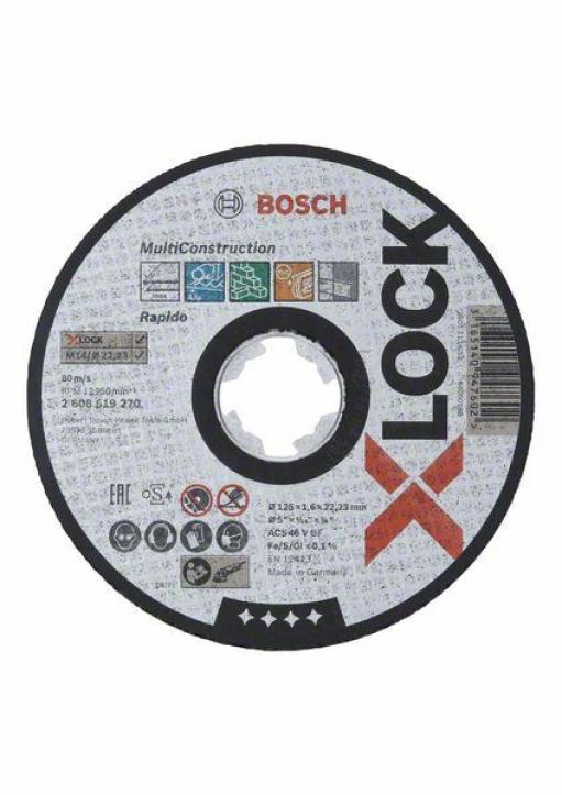 X-LOCK Multi Material 125x1,6x22,23, ravno sečenje Bosch 2608619270, ACS 46 V BF, 125 mm, 1,6 mm