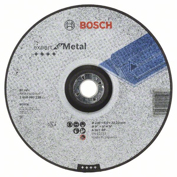 Brusna ploča ispupčena Expert for Metal Bosch 2608600228, A 30 T BF, 230 mm, 6,0 mm