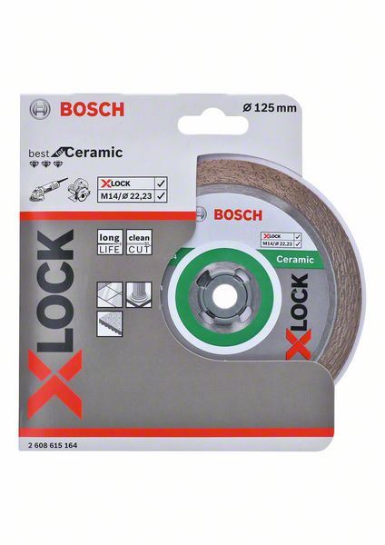 X-LOCK Best for Ceramic 125x22,23x1,8x10 Bosch 2608615164, 125 x 22,23 x 1,6 x 10 mm