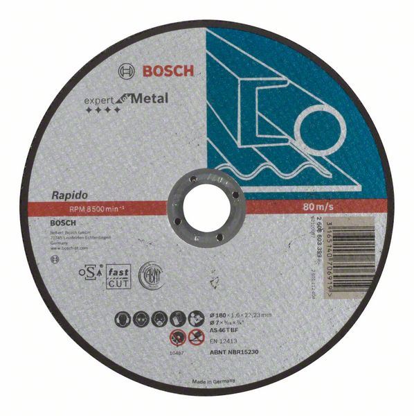 Rezna ploča ravna Expert for Metal - Rapido Bosch 2608603399, AS 46 T BF, 180 mm, 1,6 mm
