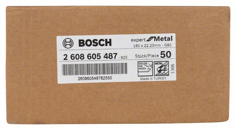 Brusni fiber disk R444, Expert for Metal Bosch 2608605487, Prečnik 180 mm; granulacija 80