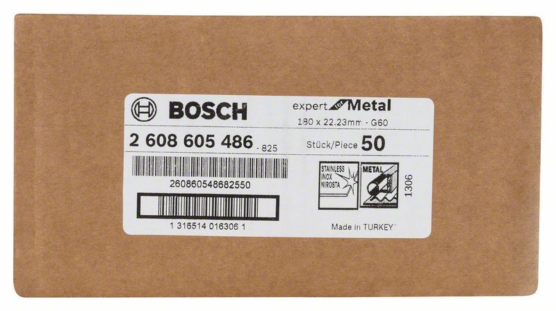 Brusni fiber disk R444, Expert for Metal Bosch 2608605486, Prečnik 180 mm; granulacija 60