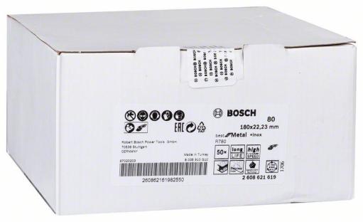 Brusni fiber disk R780, Best for Metal + Inox Bosch 2608621619, 180 x 22,23 mm, G80