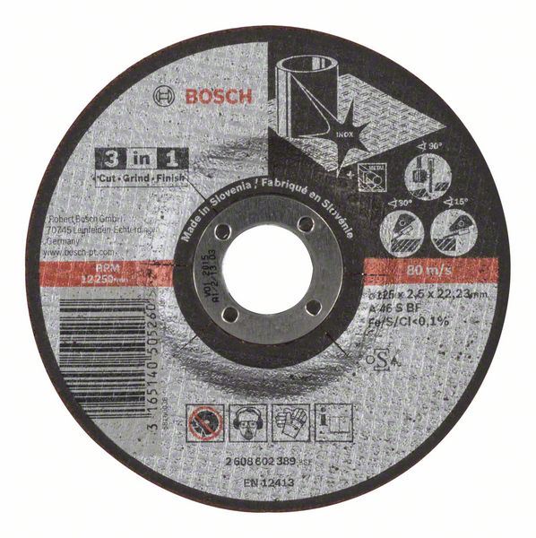 Rezna ploča 3 u 1 Bosch 2608602389, A 46 S BF, 125 mm, 2,5 mm