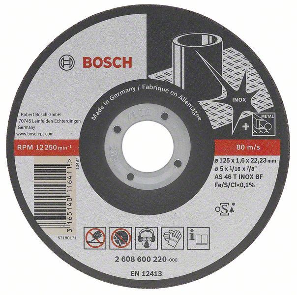 Rezna ploča ravna Best for Inox - Rapido Long Life Bosch 2608602220, AS 60 V BF 41, 115 mm, 22,23 mm, 1,0 mm