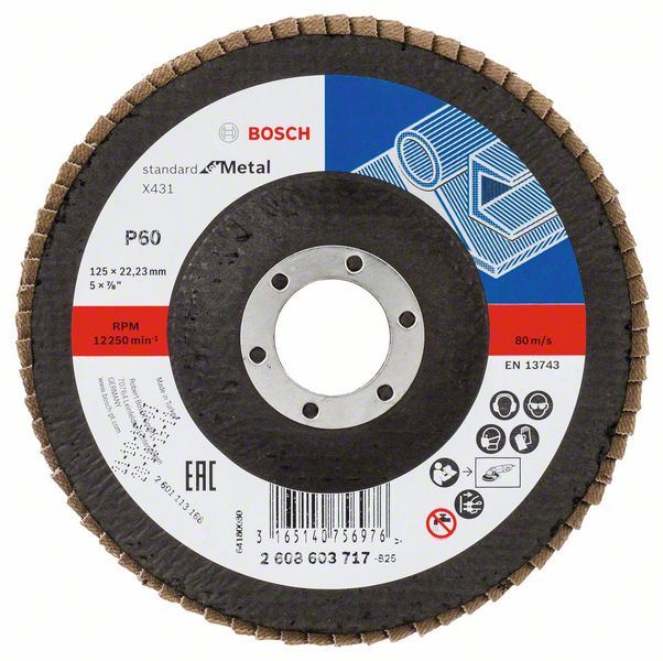 Lamelni brusni disk X431, Standard for Metal Bosch 2608603717, 125 mm, 22,23 mm, 60