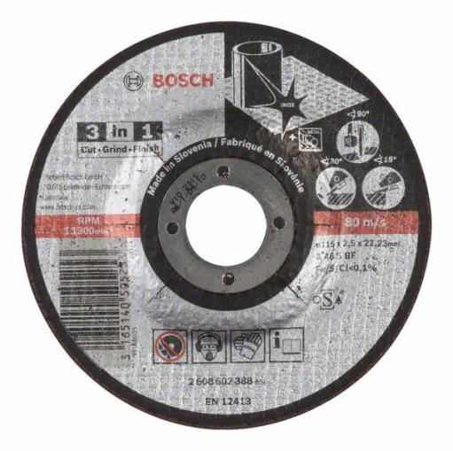 Rezna ploča 3 u 1 Bosch 2608602388, A 46 S BF, 115 mm, 2,5 mm