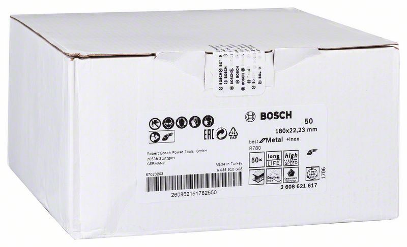 Brusni fiber disk R780, Best for Metal + Inox Bosch 2608621617, 180 x 22,23 mm, G50