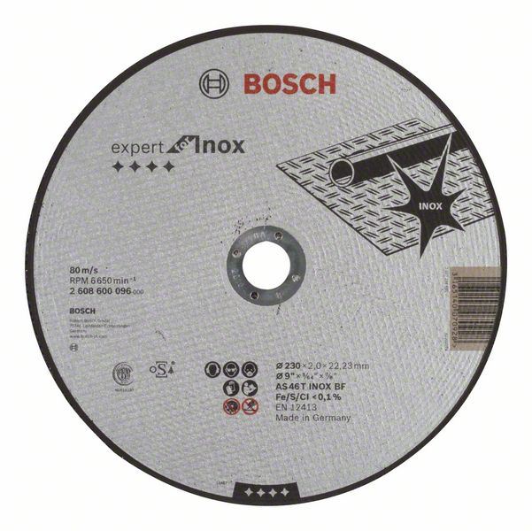 Rezna ploča ravna Expert for Inox Bosch 2608600096, AS 46 T INOX BF, 230 mm, 2,0 mm