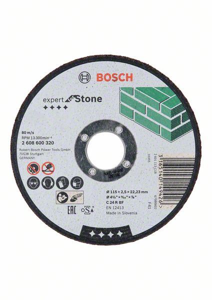 Rezna ploča ravna Expert for Stone Bosch 2608600320, C 24 R BF, 115 mm, 2,5 mm