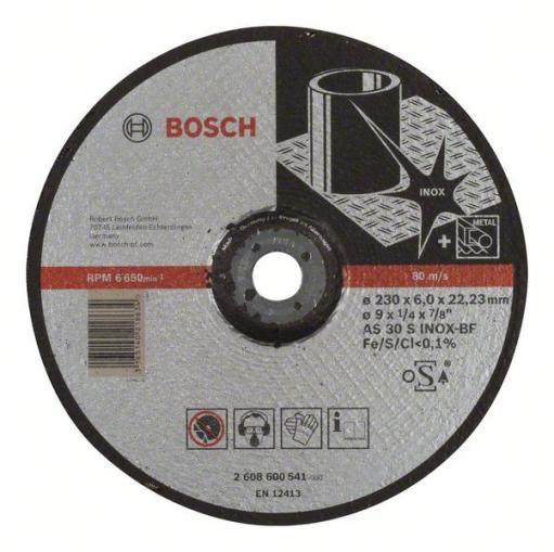 Brusna ploča ispupčena Expert for Inox Bosch 2608600541, AS 30 S INOX BF, 230 mm, 6,0 mm