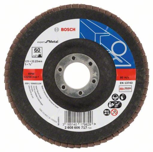 Lamelni brusni disk X551, Expert for Metal Bosch 2608606717, Prečnik 125 mm; granulacija 60, kolenasti