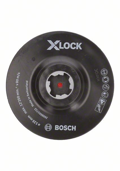 X-LOCK potporni tanjir 125 mm, čičak traka Bosch 2608601722, 125 mm, 12250 min-1