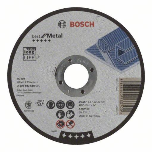 Rezna ploča ravna Best for Metal Bosch 2608603518, A 46 V BF, 125 mm, 1,5 mm