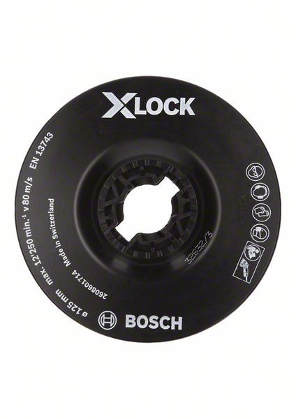 X-LOCK potporni tanjir 125 mm, meki Bosch 2608601714, 125 mm, 12.500 min-1