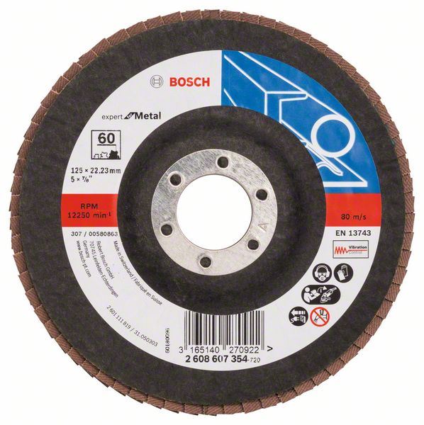 Lamelni brusni disk X551, Expert for Metal Bosch 2608607354, Prečnik 125 mm; granulacija 60, kolenasti