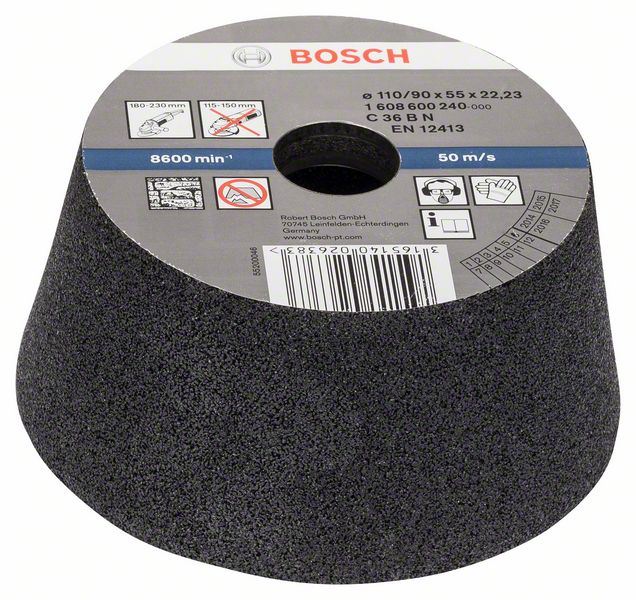 Brusni lonac, konusni-kamen/beton Bosch 1608600240, 90 mm, 110 mm, 55 mm, 39