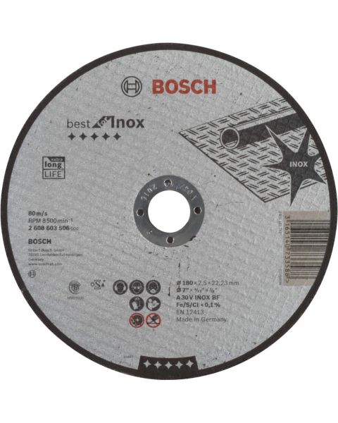 Bosch rezna ploča ravna Best for Inox A 30 V INOX BF, 180 mm, 2,5 mm - 2608603506