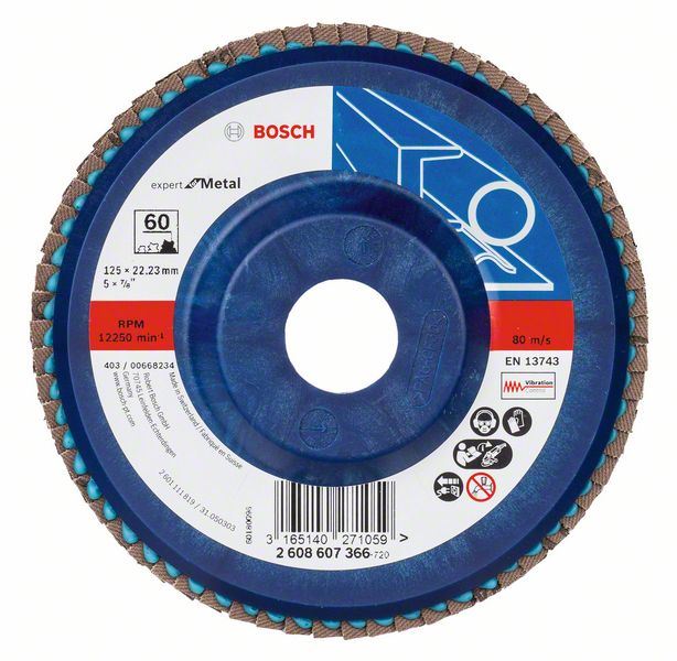 Lamelni brusni disk X551, Expert for Metal Bosch 2608607366, Prečnik 125 mm; granulacija 60, ravni