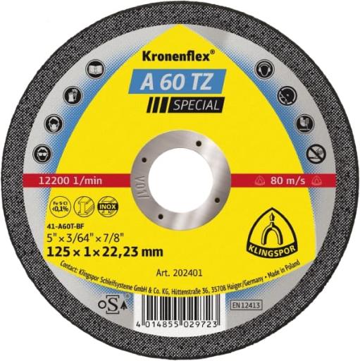 Klingspor A 60 TZ Special Kronenflex® rezna ploča, 233741, 115 mm