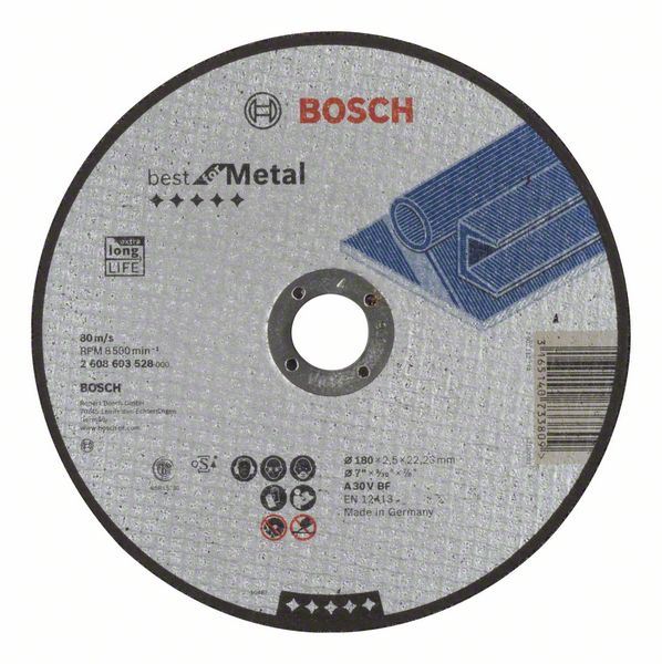 Rezna ploča ravna Best for Metal Bosch 2608603528, A 30 V BF, 180 mm, 2,5 mm