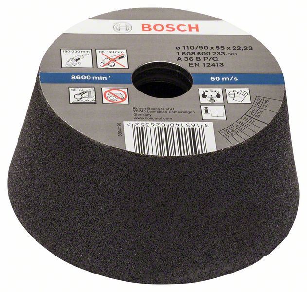 Brusni lonac, konusni-metal/liveni metal Bosch 1608600233, 90 mm, 110 mm, 55 mm, 36