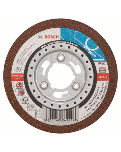 Bosch Rezna ploča ravna za metal - SDS-pro A 46 Q BF, 100 mm, 1,2 mm