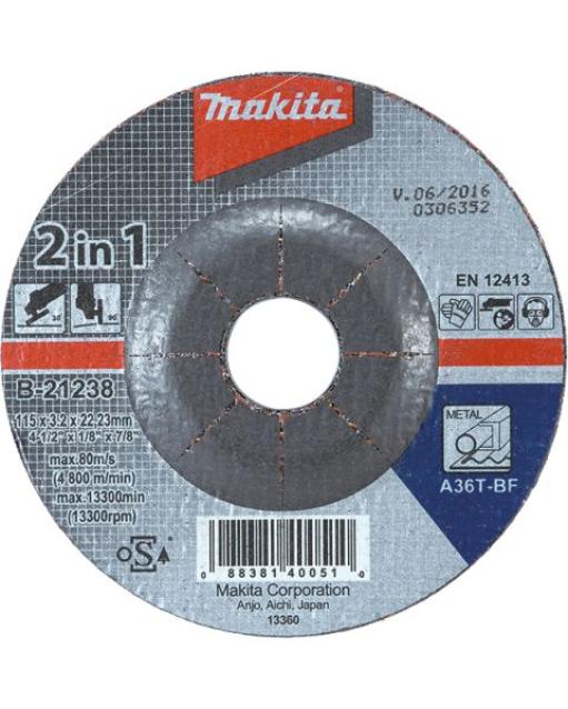 Makita 2 u 1 brusni disk za metal B-21222