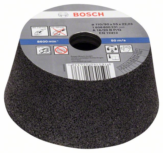 Brusni lonac, konusni-metal/liveni metal Bosch 1608600231, 90 mm, 110 mm, 55 mm, 16