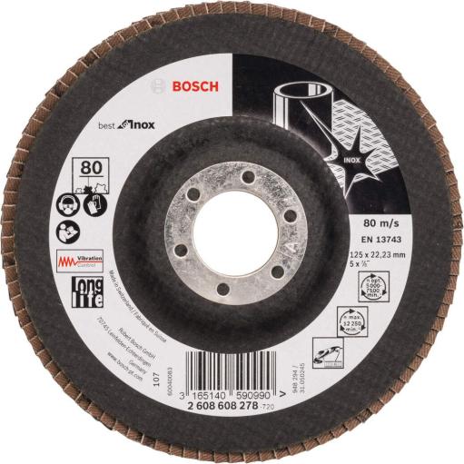 Lamelni brusni disk X581, Best for Inox Bosch 2608608278, 125 mm, 22,23 mm, 80