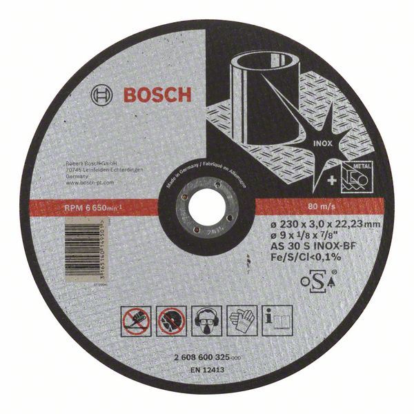 Rezna ploča ravna Expert for Inox Bosch 2608600325, AS 30 S INOX BF, 230 mm, 3,0 mm