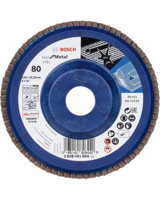 Bosch lamelni brusni disk X781, Best for Metal 125 mm, 22,23 mm, 80 - 2608601504