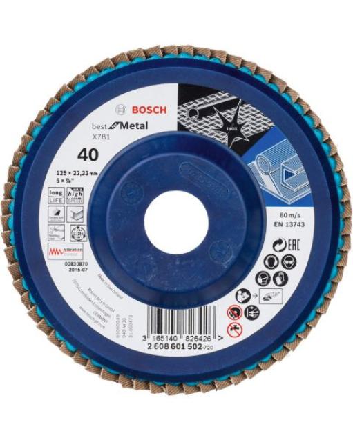 Bosch lamelni brusni disk X781, Best for Metal 125 mm, 22,23 mm, 40 - 2608601502