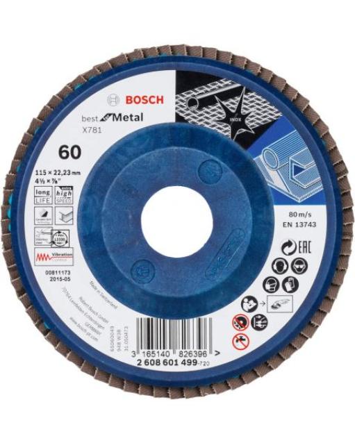 Bosch lamelni brusni disk X781, Best for Metal 115 mm, 22,23 mm, 60 - 2608601499