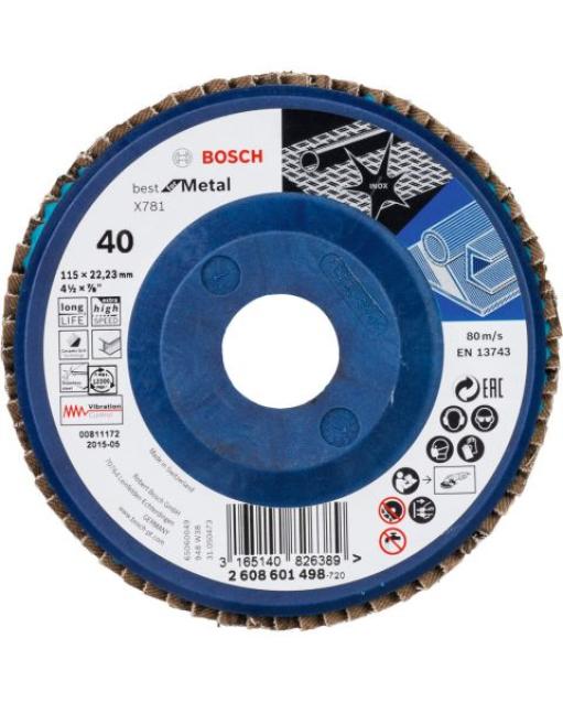 Bosch lamelni brusni disk X781, Best for Metal 115 mm, 22,23 mm, 40 - 2608601498