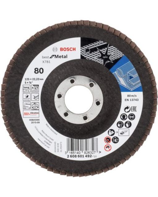 Bosch lamelni brusni disk X781, Best for Metal 125 mm, 22,23 mm, 80 - 2608601492