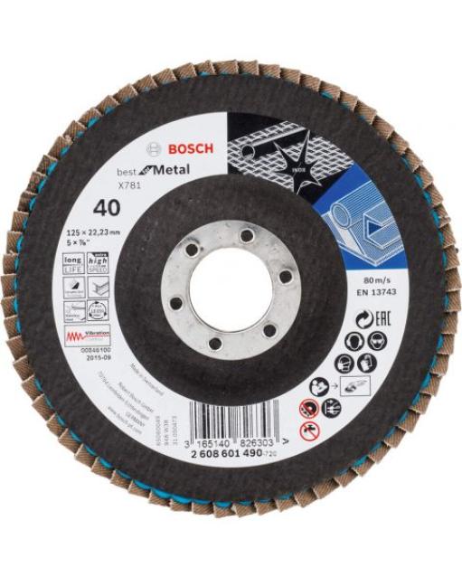 Bosch lamelni brusni disk X781, Best for Metal 125 mm, 22,23 mm, 40 - 2608601490