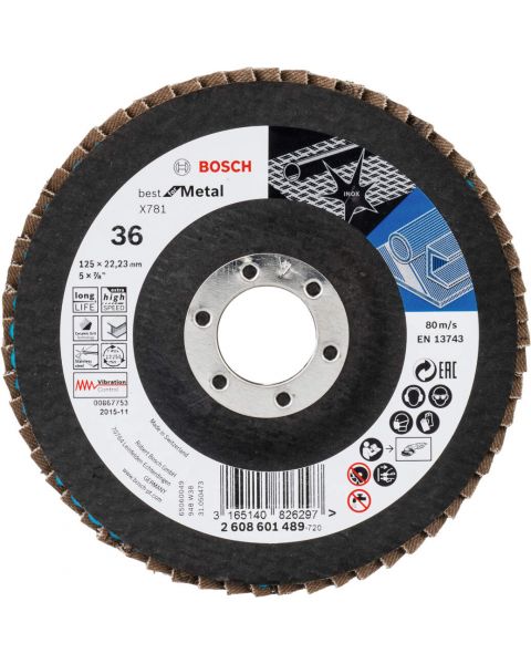 Bosch lamelni brusni disk X781, Best for Metal 125 mm, 22,23 mm, 36 - 2608601489
