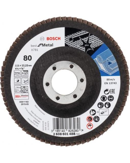 Bosch lamelni brusni disk X781, Best for Metal 115 mm, 22,23 mm, 80 - 2608601488