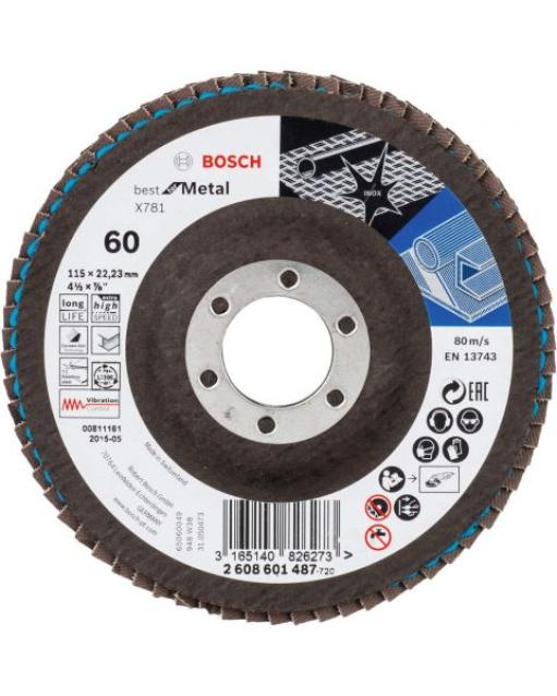 Bosch lamelni brusni disk X781, Best for Metal 115 mm, 22,23 mm, 60 - 2608601487