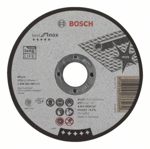 Rezna ploča ravna Best for Inox Bosch 2608603496, A 46 V INOX BF, 125 mm, 1,5 mm