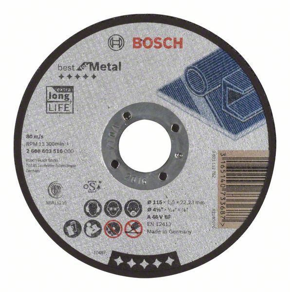 Rezna ploča ravna Best for Metal Bosch 2608603516, A 46 V BF, 115 mm, 1,5 mm