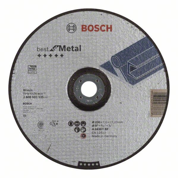 Brusna ploča ispupčena Best for Metal Bosch 2608603535, A 2430 T BF, 230 mm, 7,0 mm