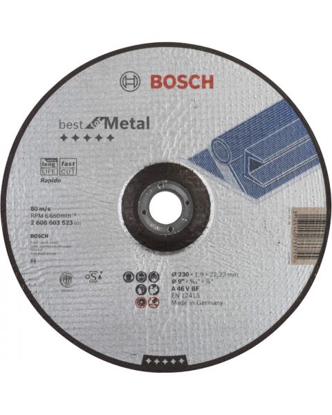Bosch rezna ploča ispupčena Best for Metal - Rapido A 46 V BF, 230 mm, 1,9 mm - 2608603523