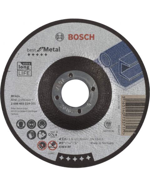 Bosch rezna ploča ispupčena Best for Metal A 46 V BF, 125 mm, 1,5 mm - 2608603519